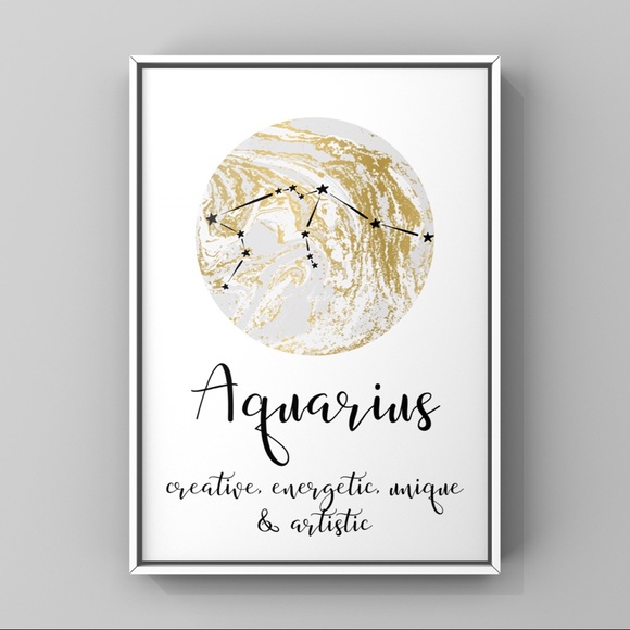 Triad Art & Design | Wall Decor | Aquarius Zodiac Sign Constellation ...